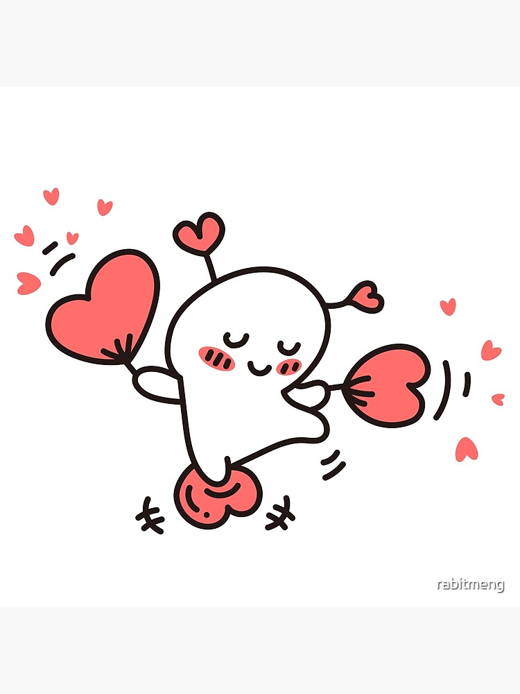 "부채로 하트를 전하는 귀여운 하링 Cute "Ha ring" conveys her heart." Metal Print by ...