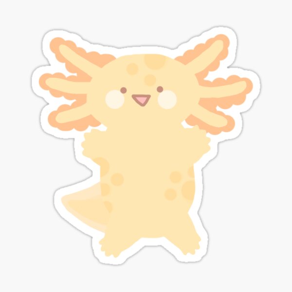 "cute chibi yellow axolotl" Sticker by chocoi | Redbubble