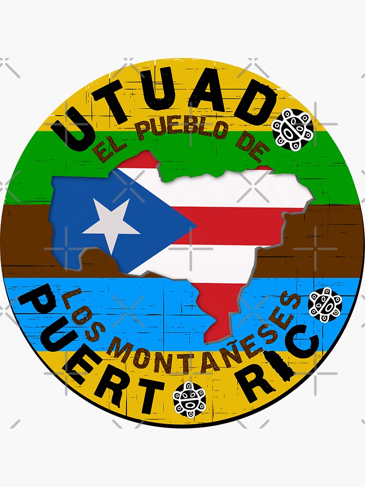 Pegatina «Utuado con la Bandera de Puerto Rico» de smaldonadopr | Redbubble
