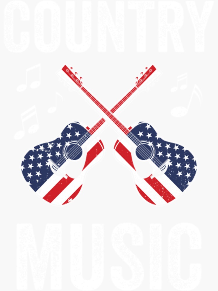 "Country Music American Flag USA Guitar Musician" Sticker for Sale by ...