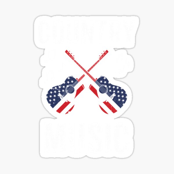 "Country Music American Flag USA Guitar Musician" Sticker for Sale by ...