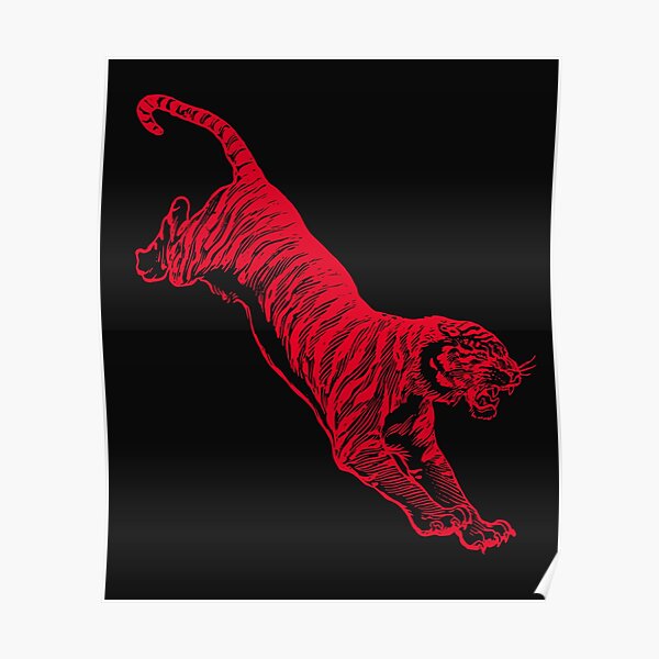 "Red Bengal Tiger Illustration" Poster for Sale by The-Muse | Redbubble