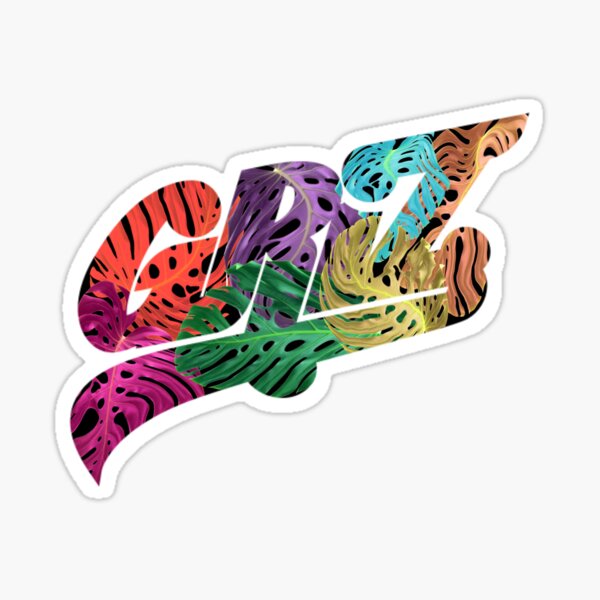 "GRiZ Logo - Rainbow Monsteras" Sticker by heykyr4 | Redbubble
