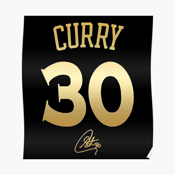 Póster «Stephen Curry - Número 30 - Lujo negro y dorado» de BZ69 ...