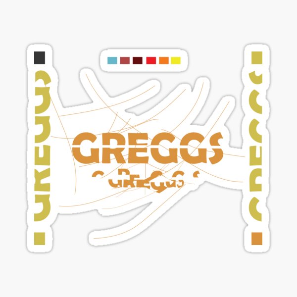 "GREGGS GREGGS " Sticker for Sale by w2group | Redbubble