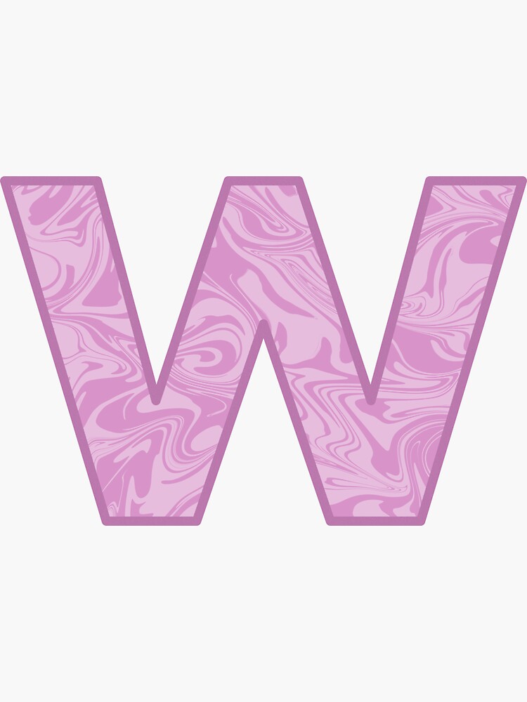 "Pink Marble Monogram W" Sticker by TheMonogramShop | Redbubble