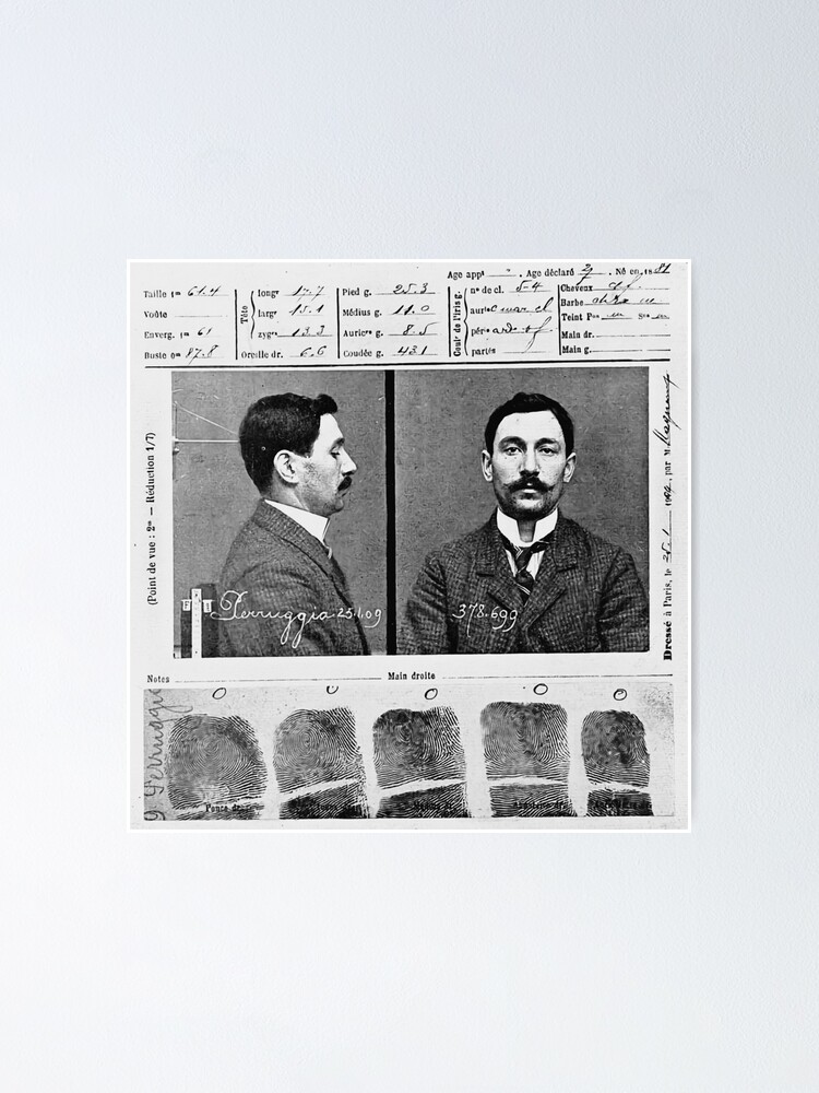 "Vincenzo Peruggia mugshot" Poster for Sale by Studio-CFNW11 | Redbubble