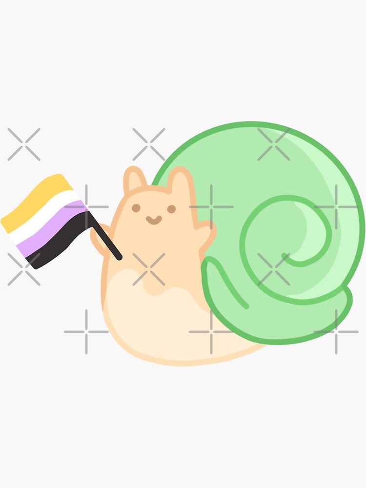"Non-binary Rights Snail" Sticker for Sale by ArtographyGT | Redbubble