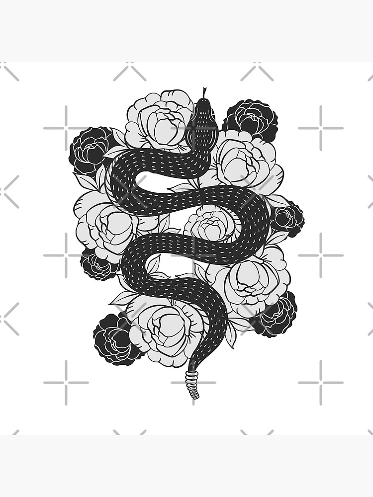 "gothic floral snake tattoo" Poster for Sale by bisly | Redbubble