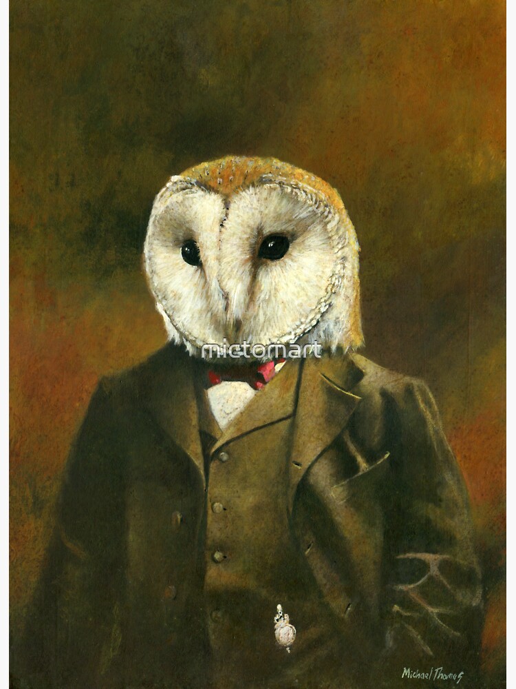 "Vintage Owl Man" Sticker for Sale by mictomart | Redbubble