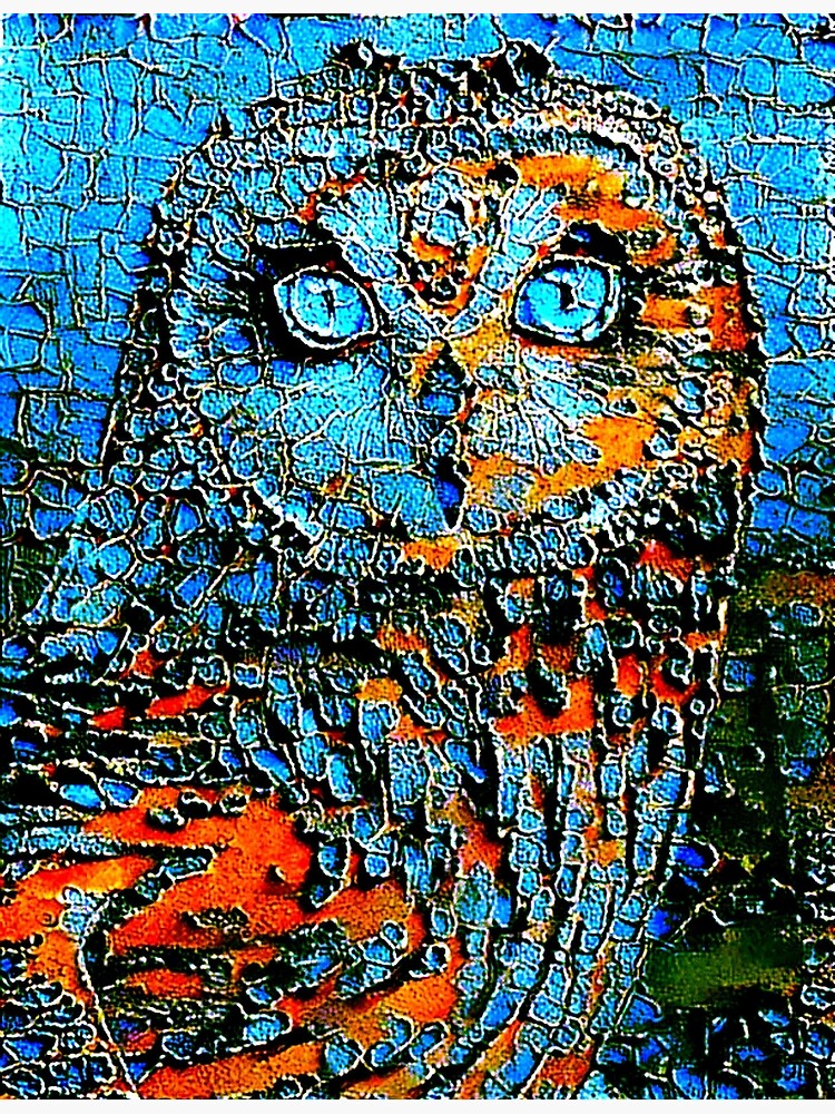 Póster «pintura del búho, arte del búho, arte lindo del búho» de ...