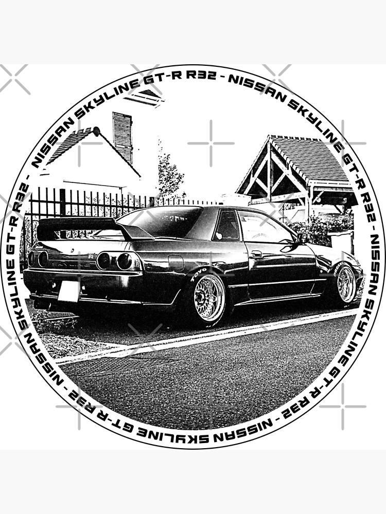 "NISSAN SKYLINE GT-R R32 Black 'N White 4" Poster for Sale by Cero81 ...