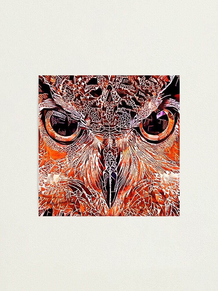Lámina fotográfica «pintura del búho, arte del búho, arte lindo del ...