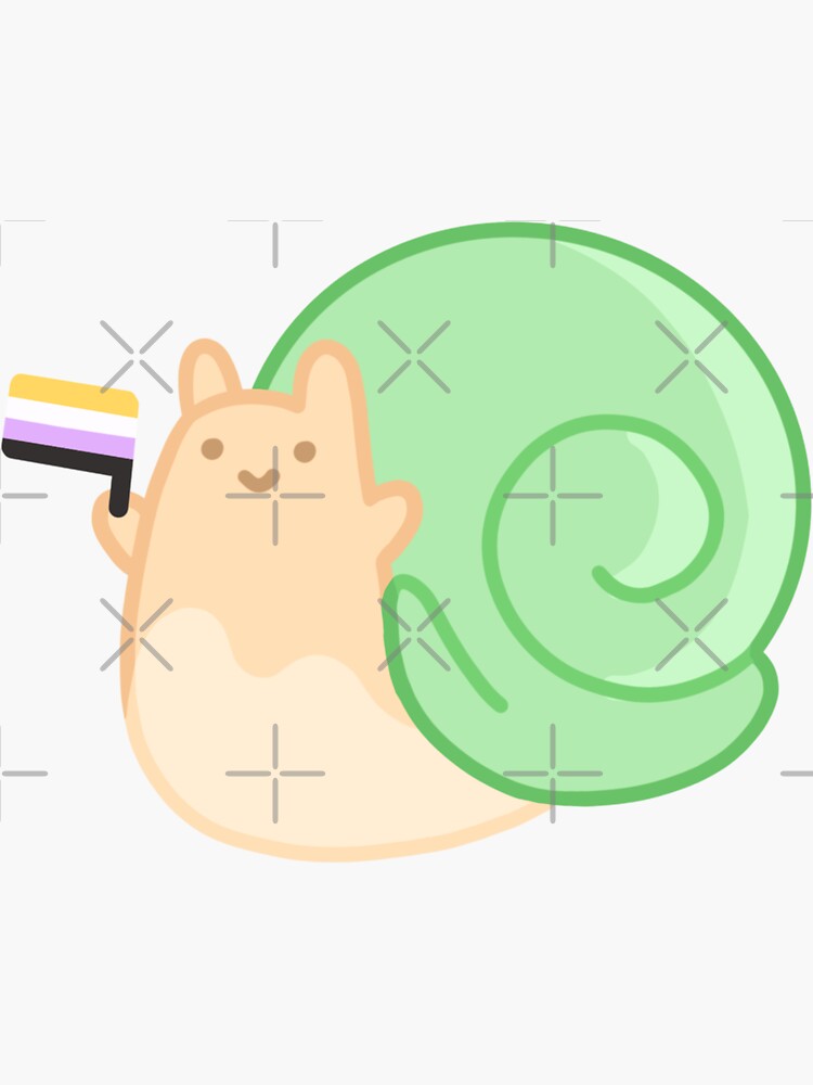 "Non-binary Rights Snail " Sticker for Sale by ArtographyGT | Redbubble