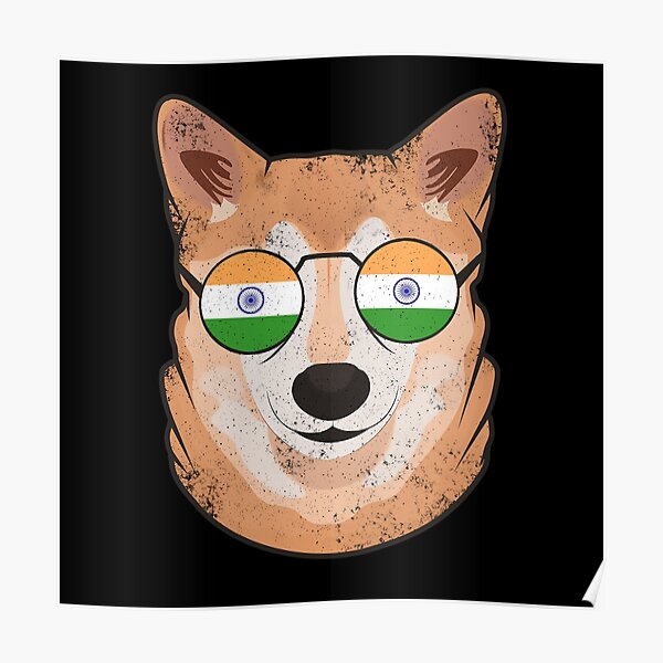 "Vintage Patriotic Shiba Inu Indian Flag" Poster for Sale by feether ...