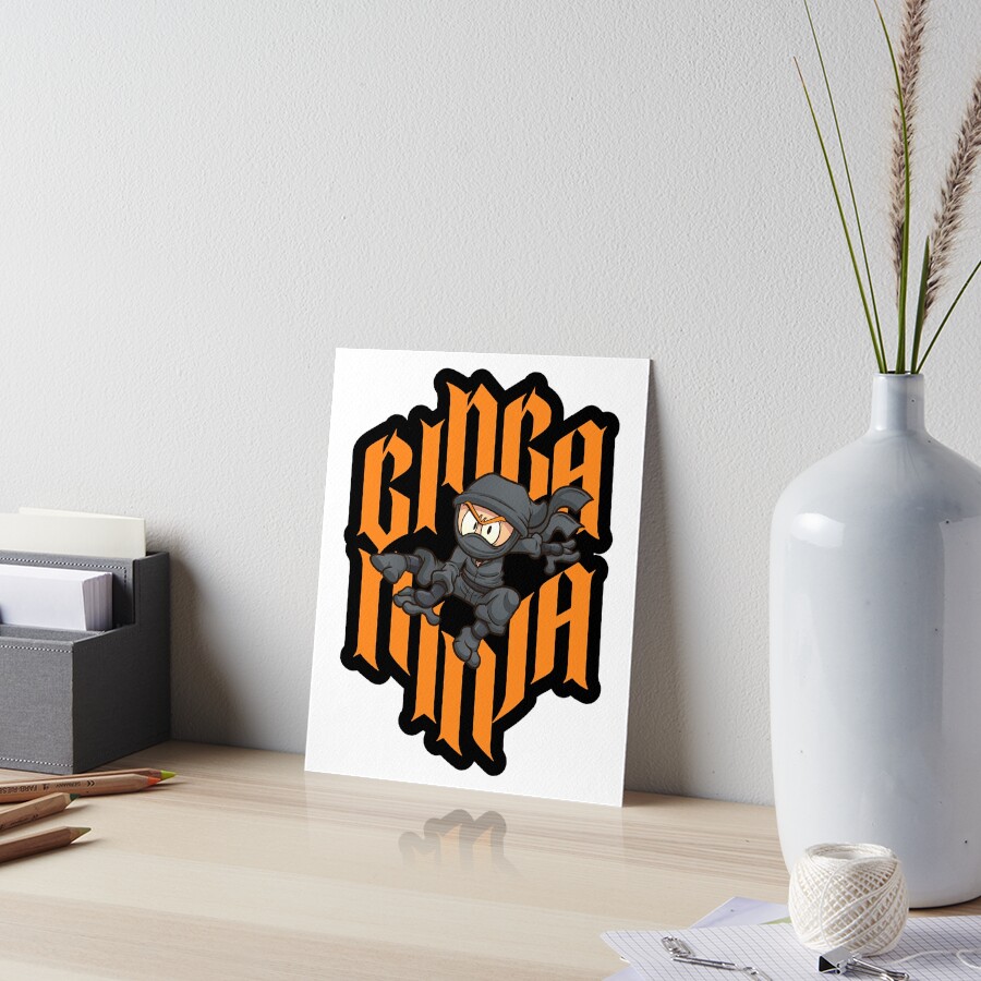 Impression rigide « Ginga Ninja Black Outline - Ninja de dessin animé ...