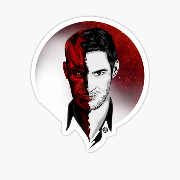 "Lucifer character from the series " Sticker by YOME-apparel | Redbubble