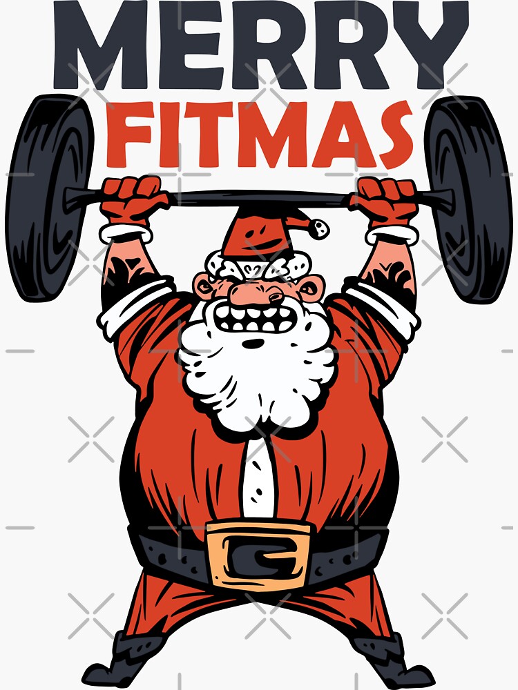 "Merry Fitmas Funny Christmas Workout design" Sticker for Sale by ...