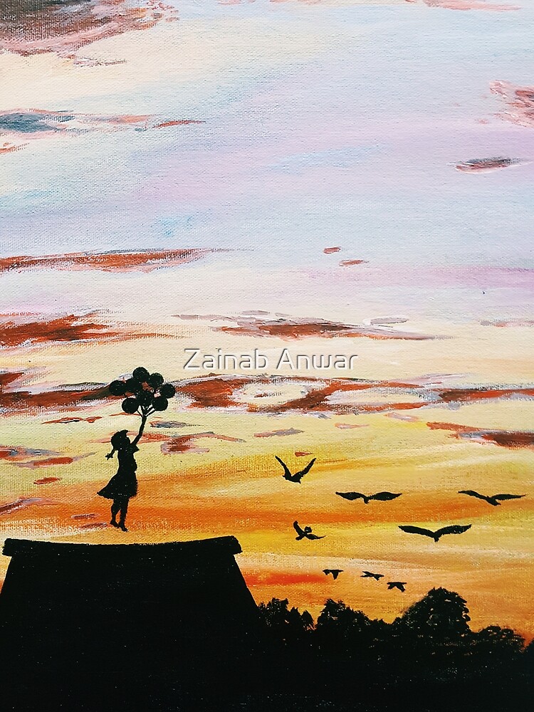 "Balloon Girl" Canvas Print for Sale by Zainab Anwar | Redbubble