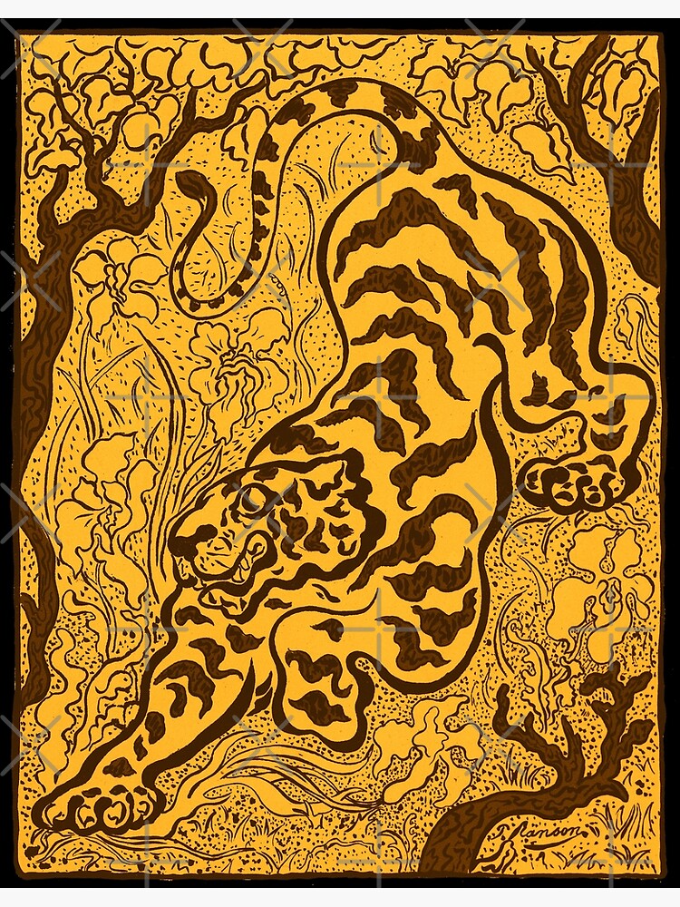 "Amber Tiger in Jungle" Poster for Sale by hockeng | Redbubble