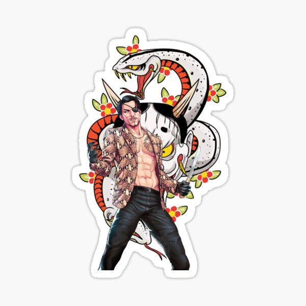 "funny Majima Mad Dog of Shimano" Sticker for Sale by design4shirts ...