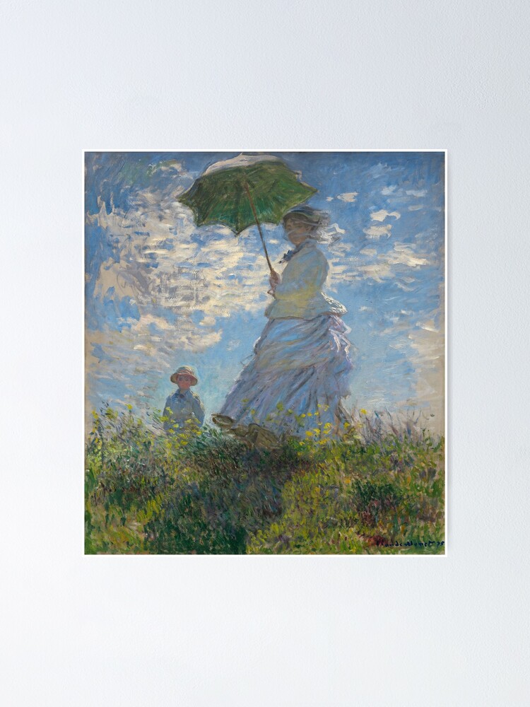 "The Promenade, Woman with a Parasol-Claude Monet" Poster for Sale by ...
