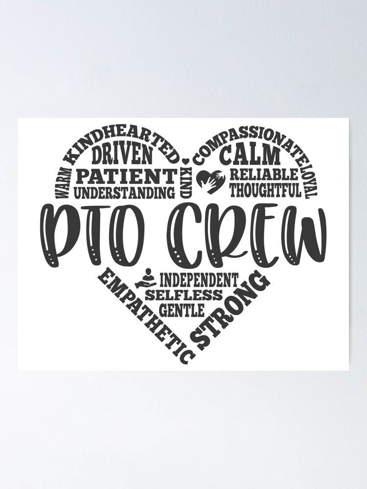 "PTO crew, parent teacher organization" Poster for Sale by MB Design ...