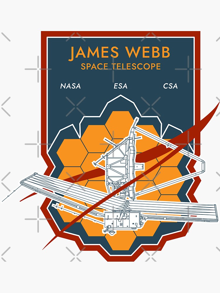Pegatina «James Webb Space Telescope. NASA ESA CSA. Commemorative Badge» de BGALAXY | Redbubble