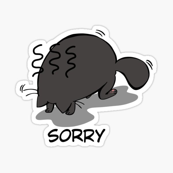 "Black cat apologizing " Sticker by AngieArts202 | Redbubble