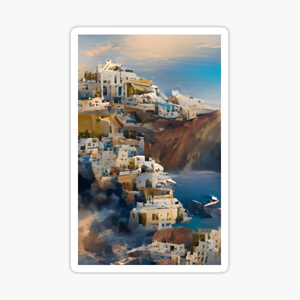 "Santorini" Sticker by NinetyFiveArt | Redbubble