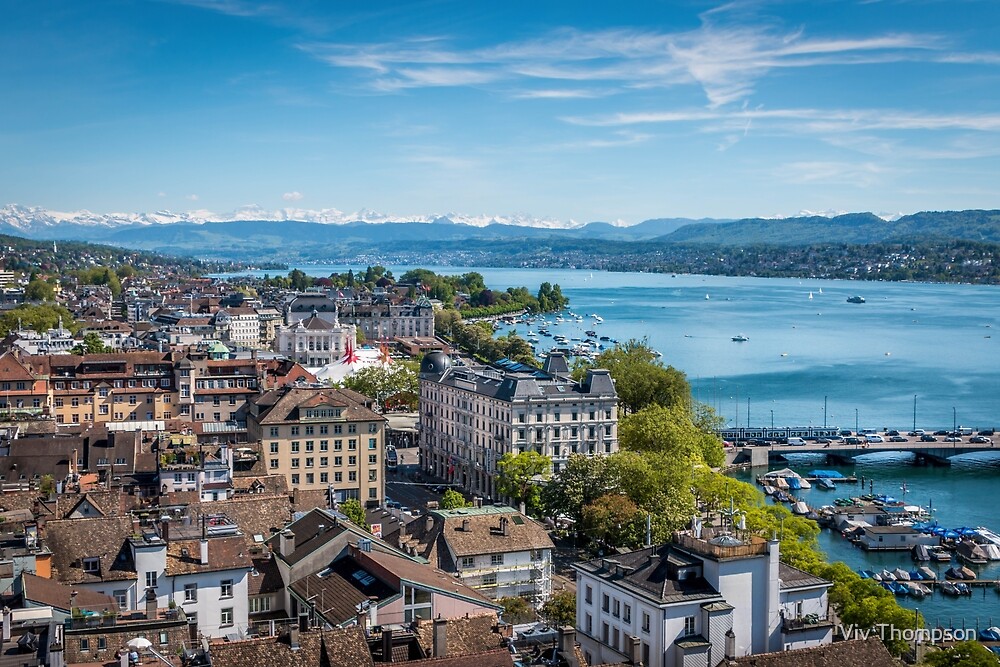 "Zurich From Above" by Viv Thompson | Redbubble