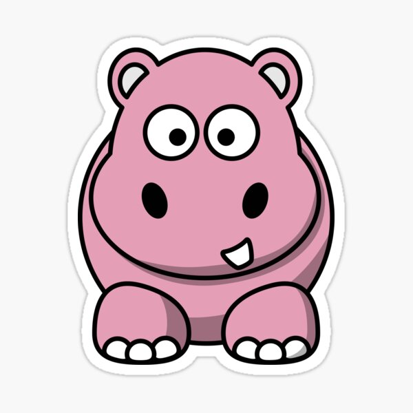 "Pink Baby Hippo, Hippopotamus, Legendary Hippo" Sticker by DAHLIATTE ...