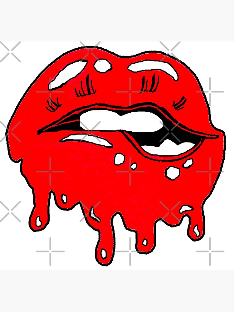 "Ruby Red Dripping Lips" Poster for Sale by AmyJoDesigns | Redbubble