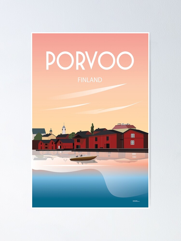 "Porvoo Finland travel poster" Poster for Sale by Arctic frame studio ...