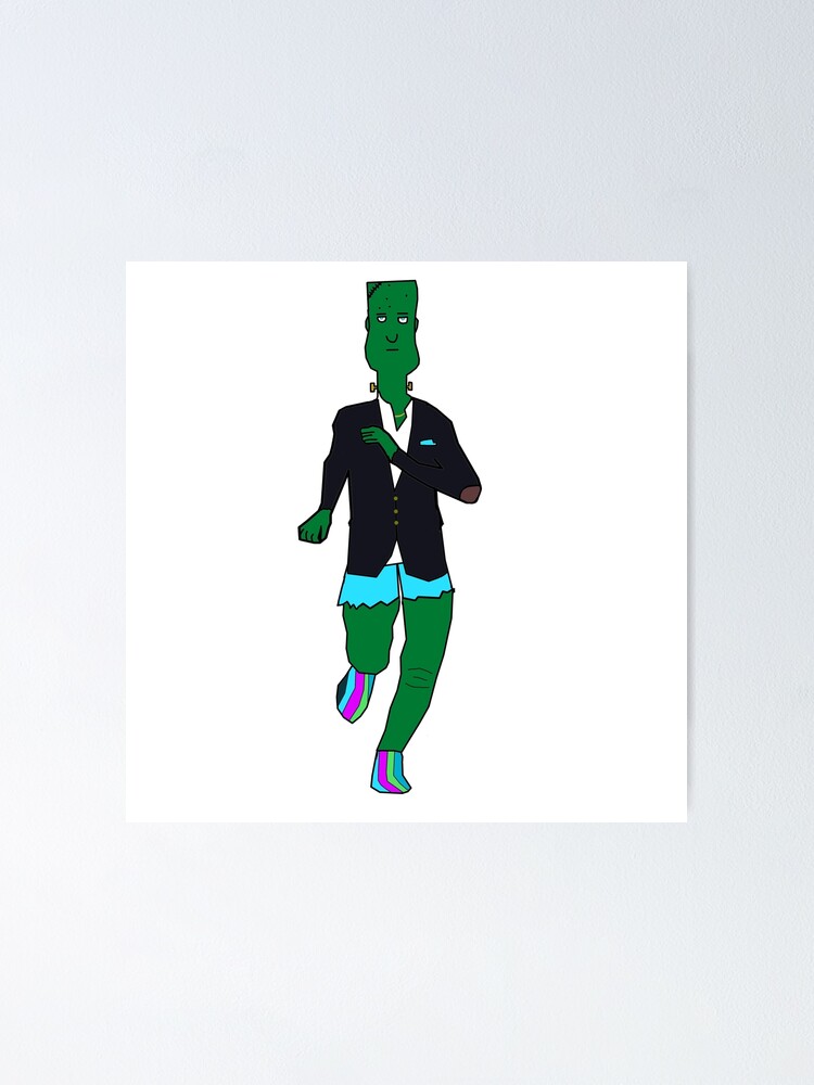 "Frankenstein running with shoes" Poster by Floobr01 | Redbubble