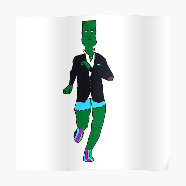"Frankenstein running with shoes" Poster by Floobr01 | Redbubble