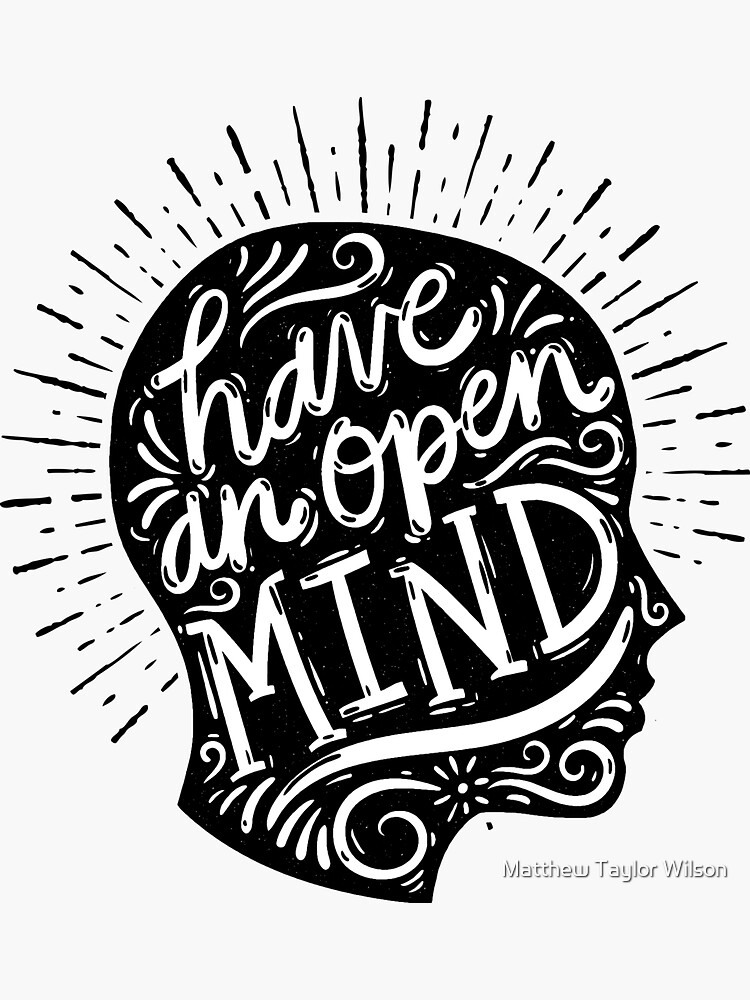 "OPEN MIND" Sticker by wellkeptthing | Redbubble