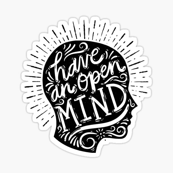 "OPEN MIND" Sticker by wellkeptthing | Redbubble