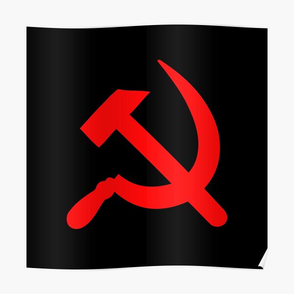 "Red Hammer & Sickle STICKER " Poster for Sale by MEDARTSTORE | Redbubble