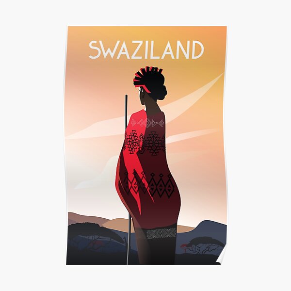 "Swaziland africa travel poster" Poster for Sale by Caravanstudio ...