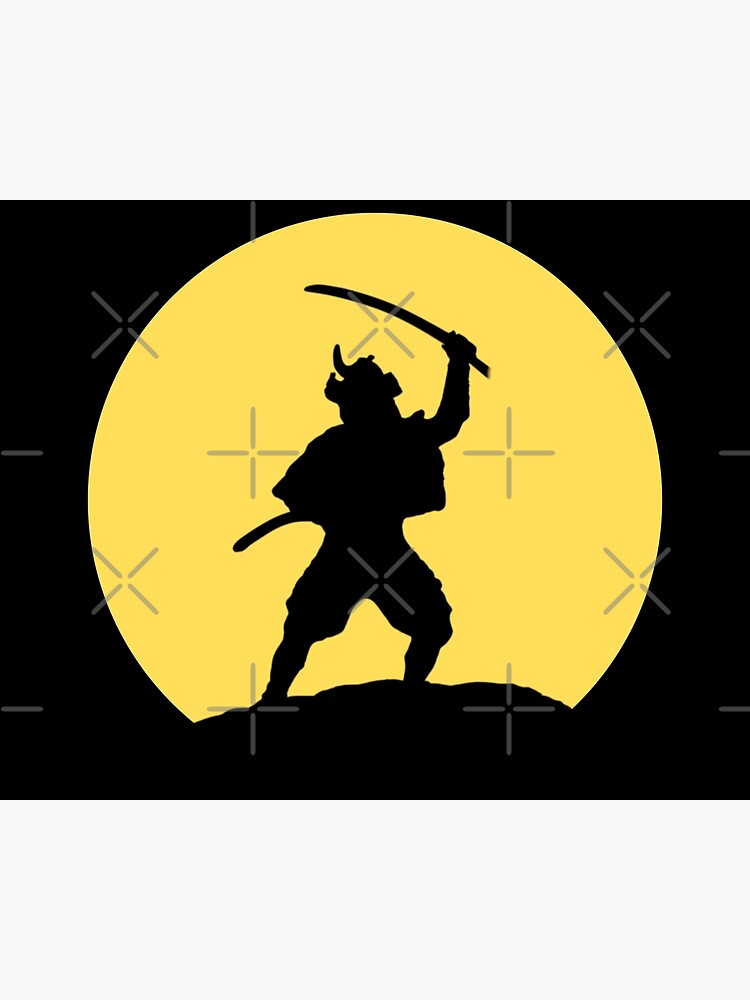"Black Samurai with Yellow Background Japanese" Poster by RealAsians ...