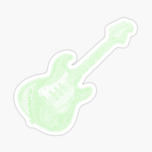 "Guitar emoji Ascii Art" Sticker for Sale by typo-n-quotes | Redbubble