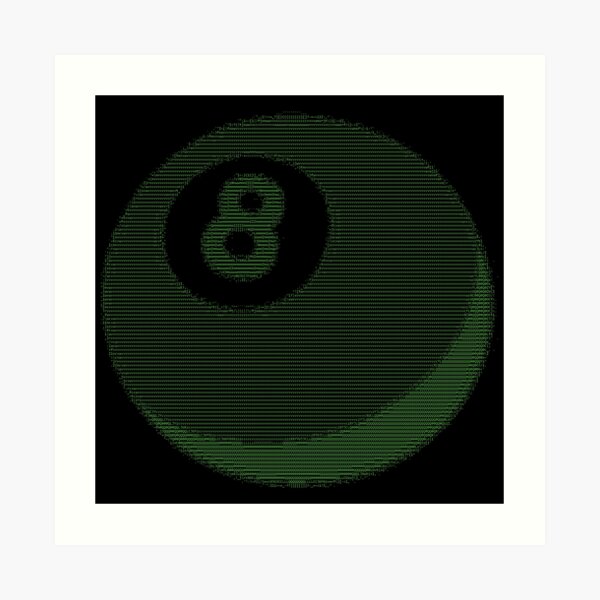 "8 ball emoji Ascii Art" Art Print by typo-n-quotes | Redbubble