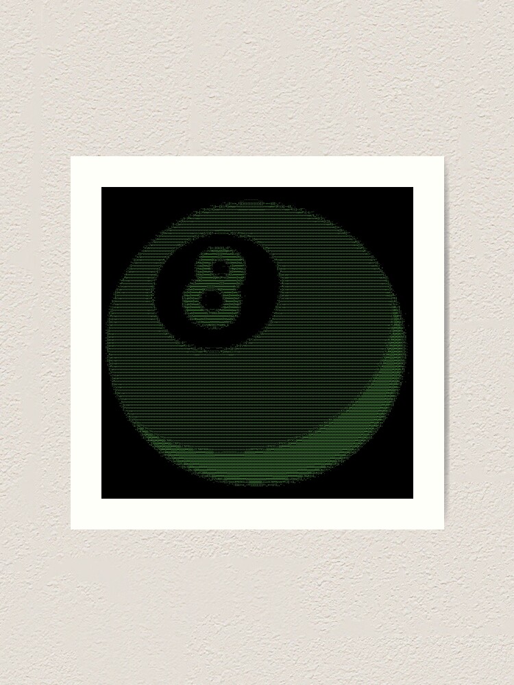 "8 ball emoji Ascii Art" Art Print by typo-n-quotes | Redbubble