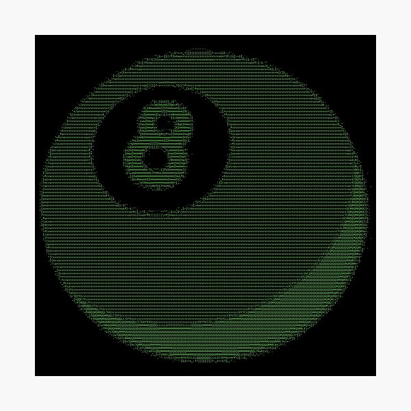 "8 ball emoji Ascii Art" Photographic Print for Sale by typo-n-quotes ...
