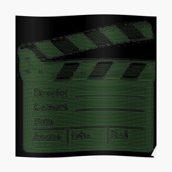 "Clapper board emoji Ascii Art" Poster for Sale by typo-n-quotes ...