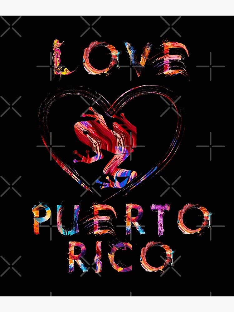"Love Puerto Rico, Fire Heart and Coqui" Poster for Sale by ...