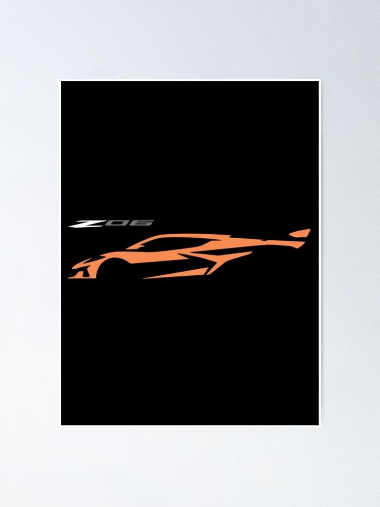 "C8 Sebring Orange Z06 c8r graphic silhouette" Poster for Sale by ...