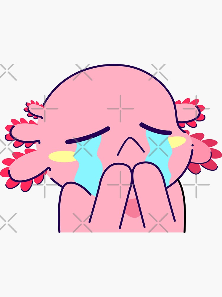 "Sad Axolotl" Sticker by mekki-tees | Redbubble