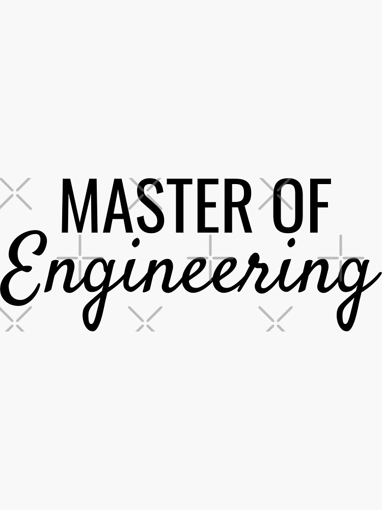 "Master of Engineering Block and Cursive University Text Design ...